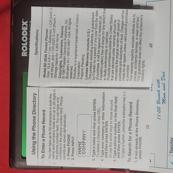 Rolodex | Media | Electronic Rolodex Pocket Planner Wwrite In Calendar ...